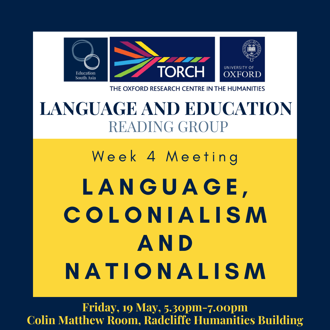 Language, Colonialism, and Nationalism | TORCH | The Oxford Research ...